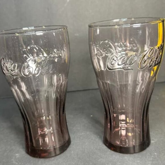Coke cola | Dining | Set Of 2 New Vintage Pink Amber Mcdonalds Coca ...